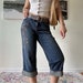 2000s Y2k Vintage Whimsigothic Beaded Low Rise Flared Capris Denim ...