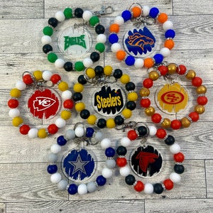 NFL Team Inspired Silicone Wristlet With Tag Gift for Her Birthday Gift ...