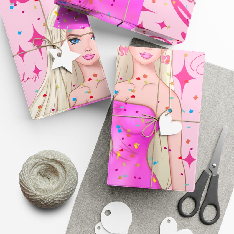 Barbie Birthday Gift Wrap Papers - Etsy