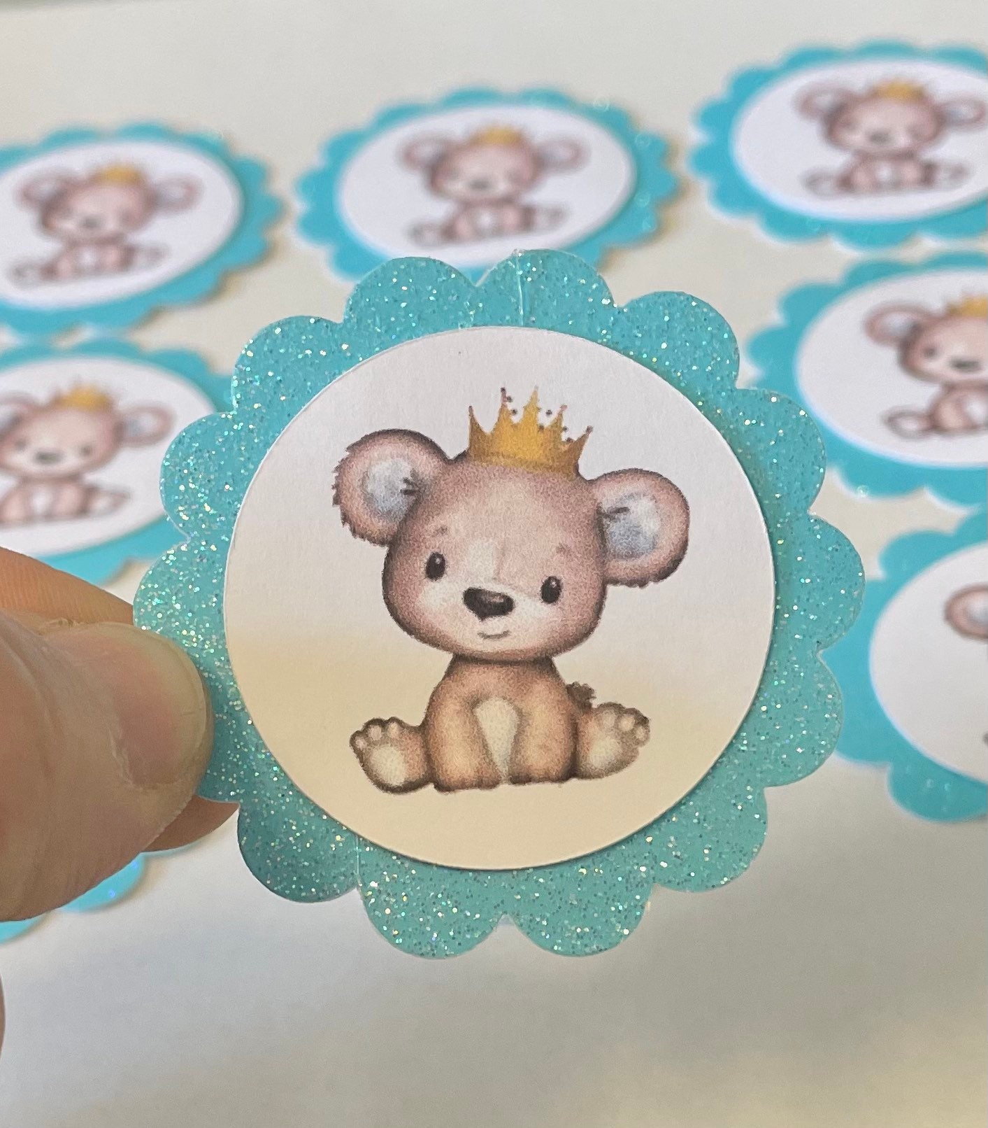 12 piezas osito con favor de fiesta de corona etiquetas de favor de ...