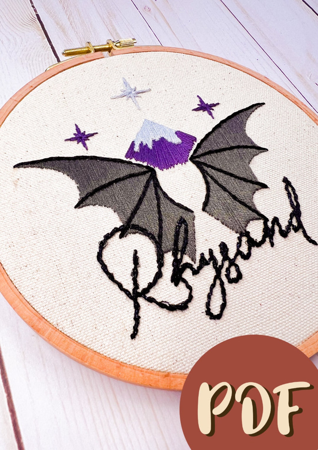 Rhysand ACOTAR Inspired Embroidery Pattern - Etsy