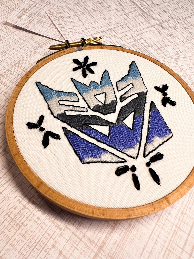 Transformers Inspired Deception Logo Embroidery Hoop - Etsy