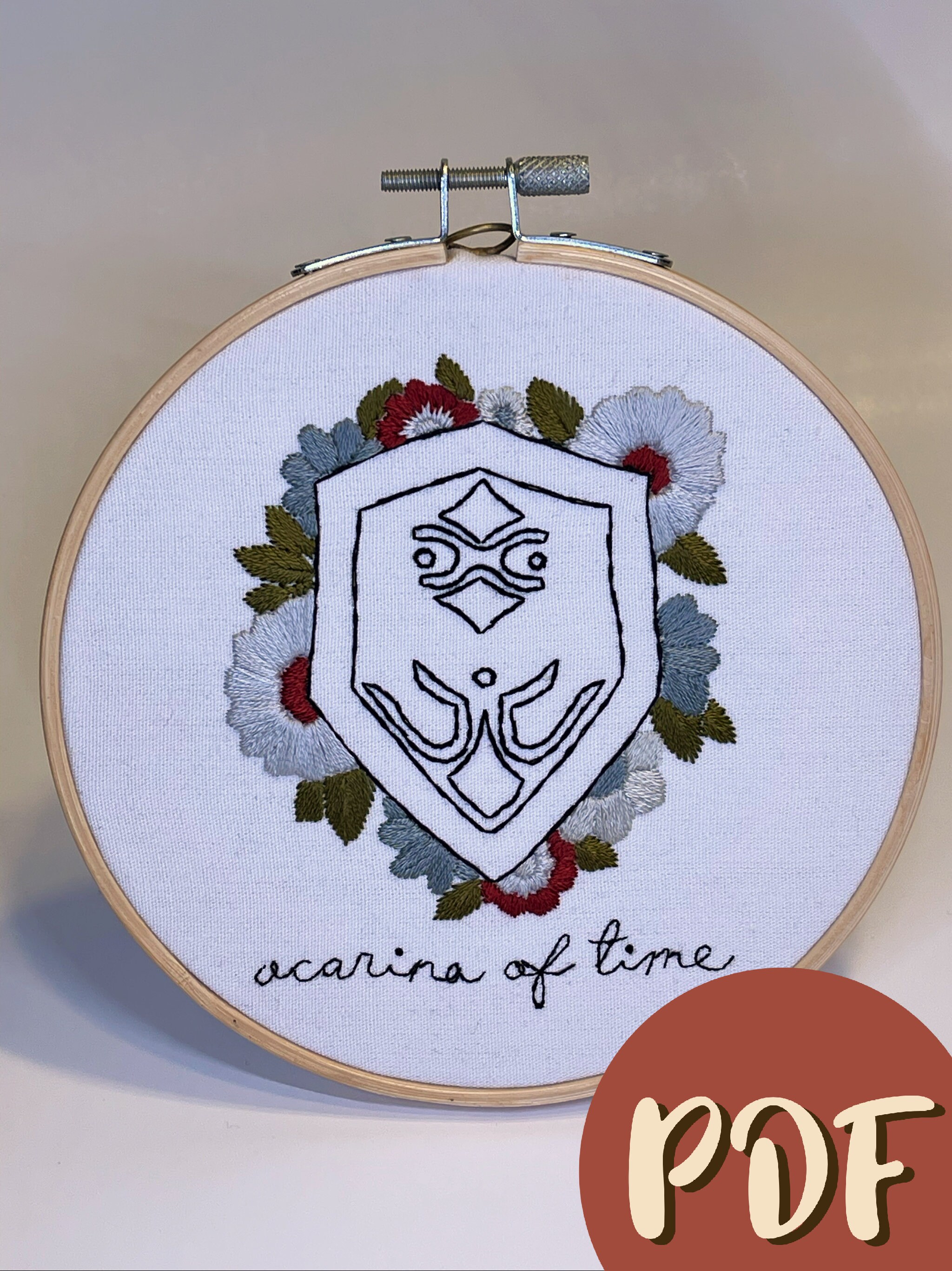 Legend of Zelda Ocarina of Time Inspired Mirror Shield Embroidery ...