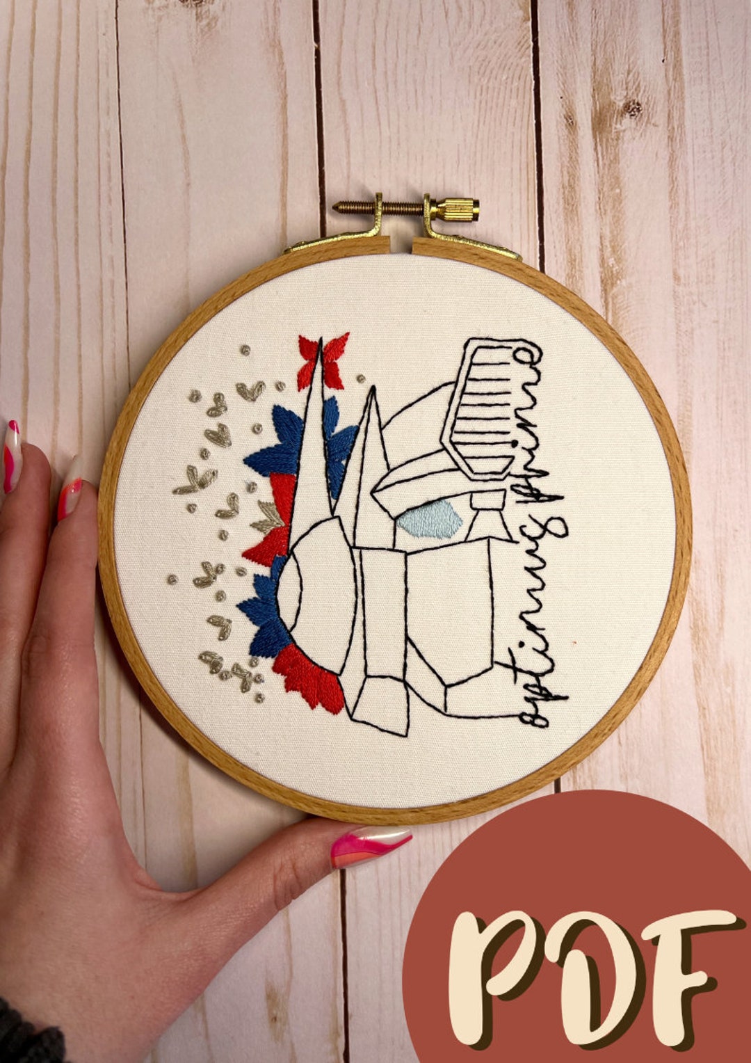 Transformers Inspired Optimus Prime 6 Inch Embroidery Pattern - Etsy