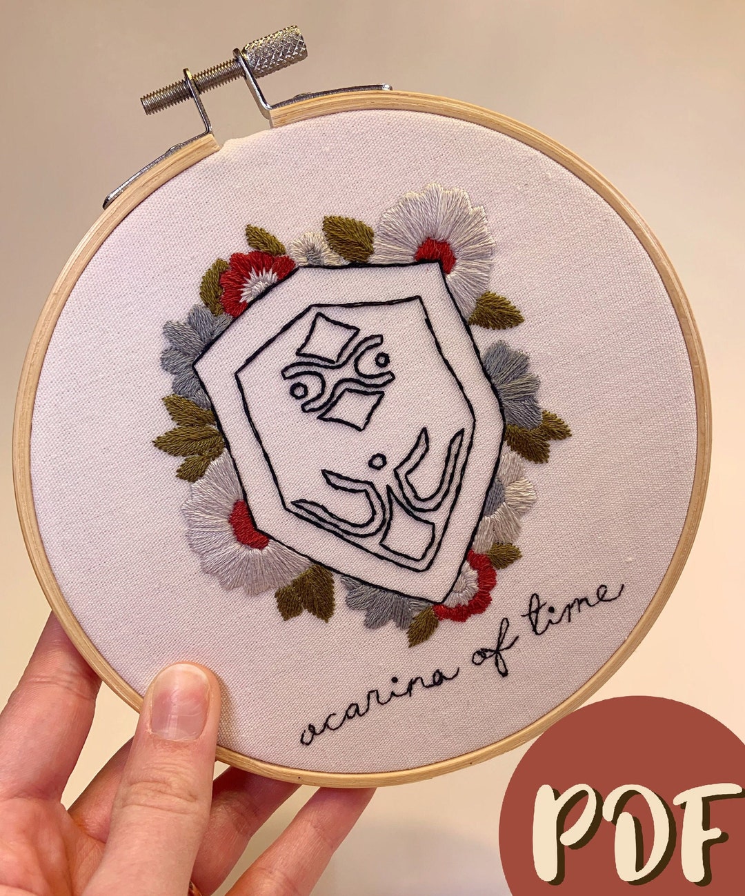 Legend of Zelda Ocarina of Time Inspired Mirror Shield Embroidery ...