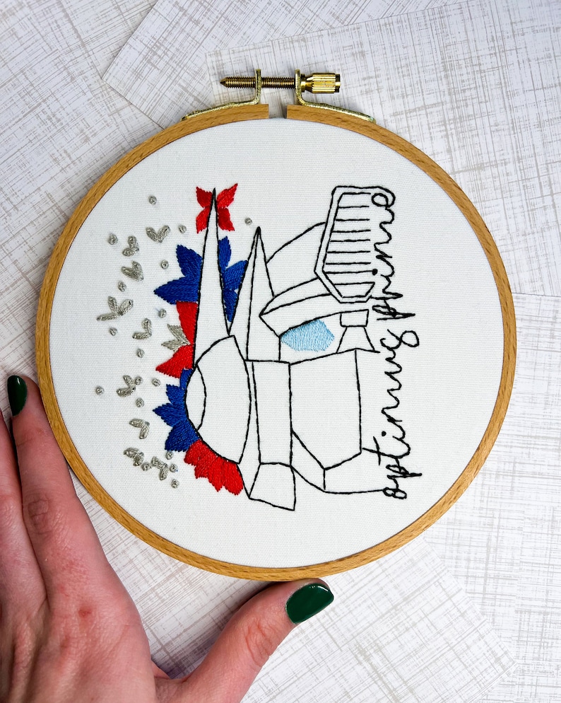 Transformers Inspired Optimus Prime Embroidery Art - Etsy