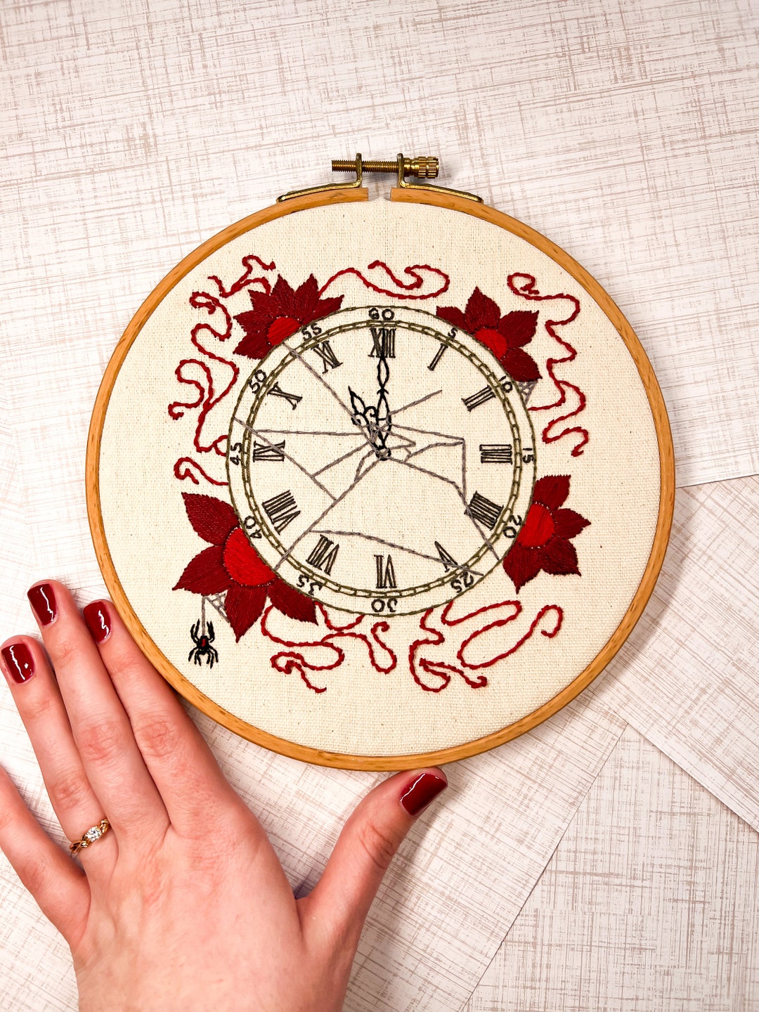 Vecna Clock Stranger Things Inspired Embroidery Art Hoop - Etsy
