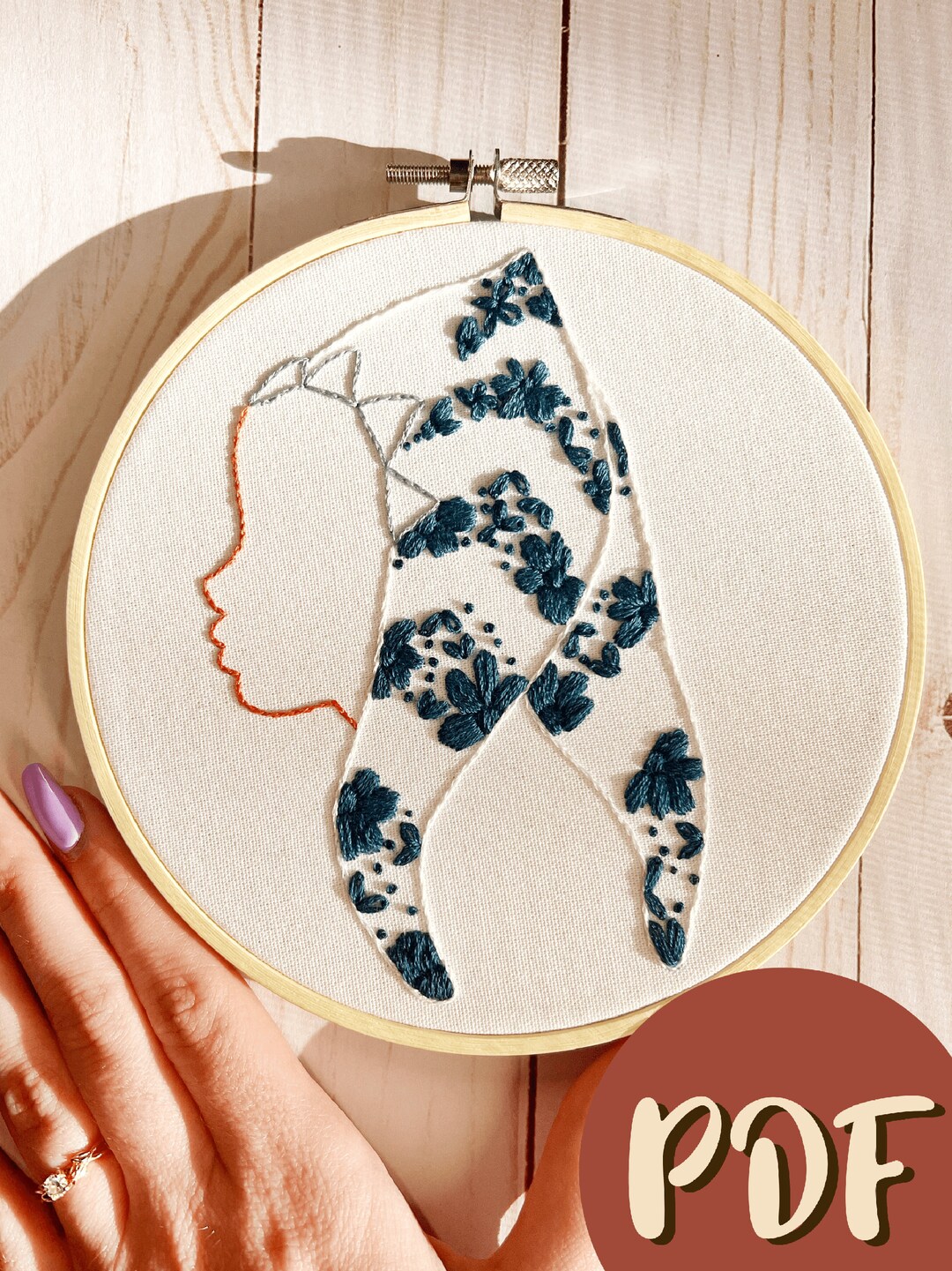 Star Wars Inspired Ahsoka Silhouette Embroidery Pattern - Etsy
