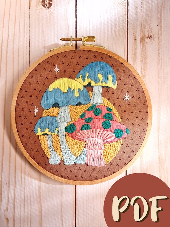 Cottage Core Mushroom Embroidery Pattern - Etsy