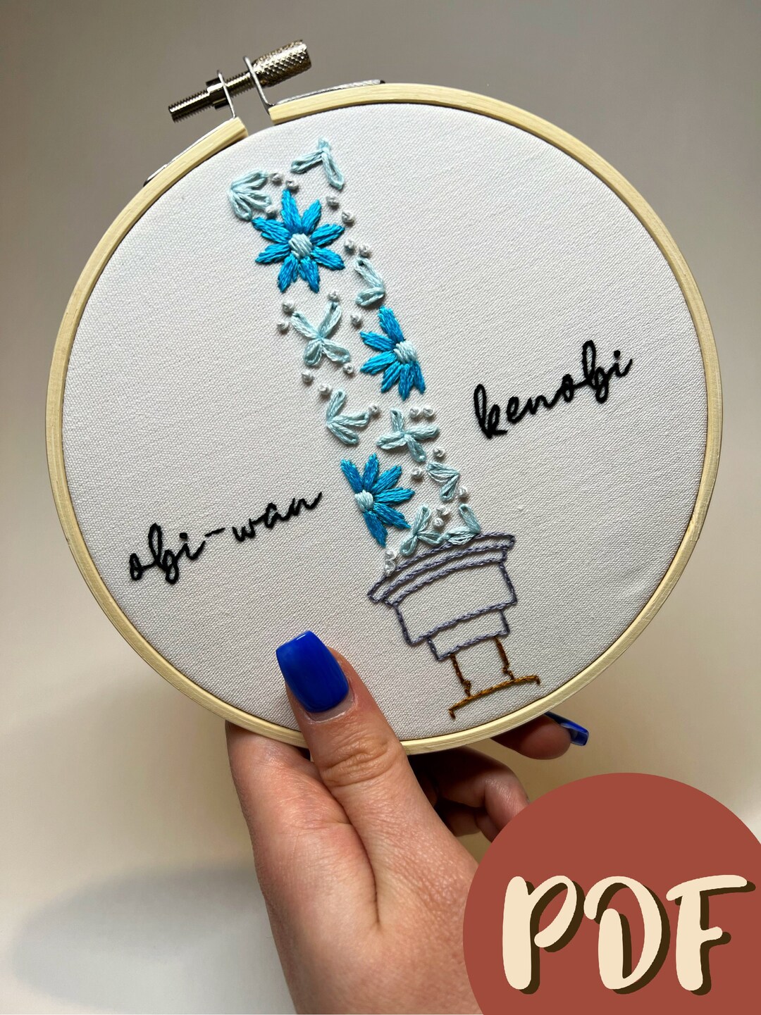 Star Wars Inspired Obi-wan Kenobi Lightsaber Beginner Embroidery ...