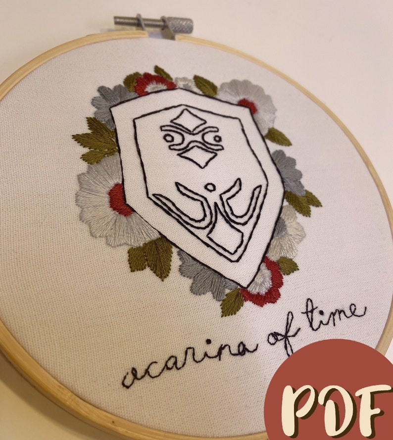 Legend of Zelda Ocarina of Time Inspired Mirror Shield Embroidery ...
