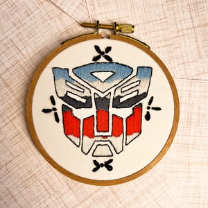 Transformers Inspired Autobot Embroidery Hoop - Etsy