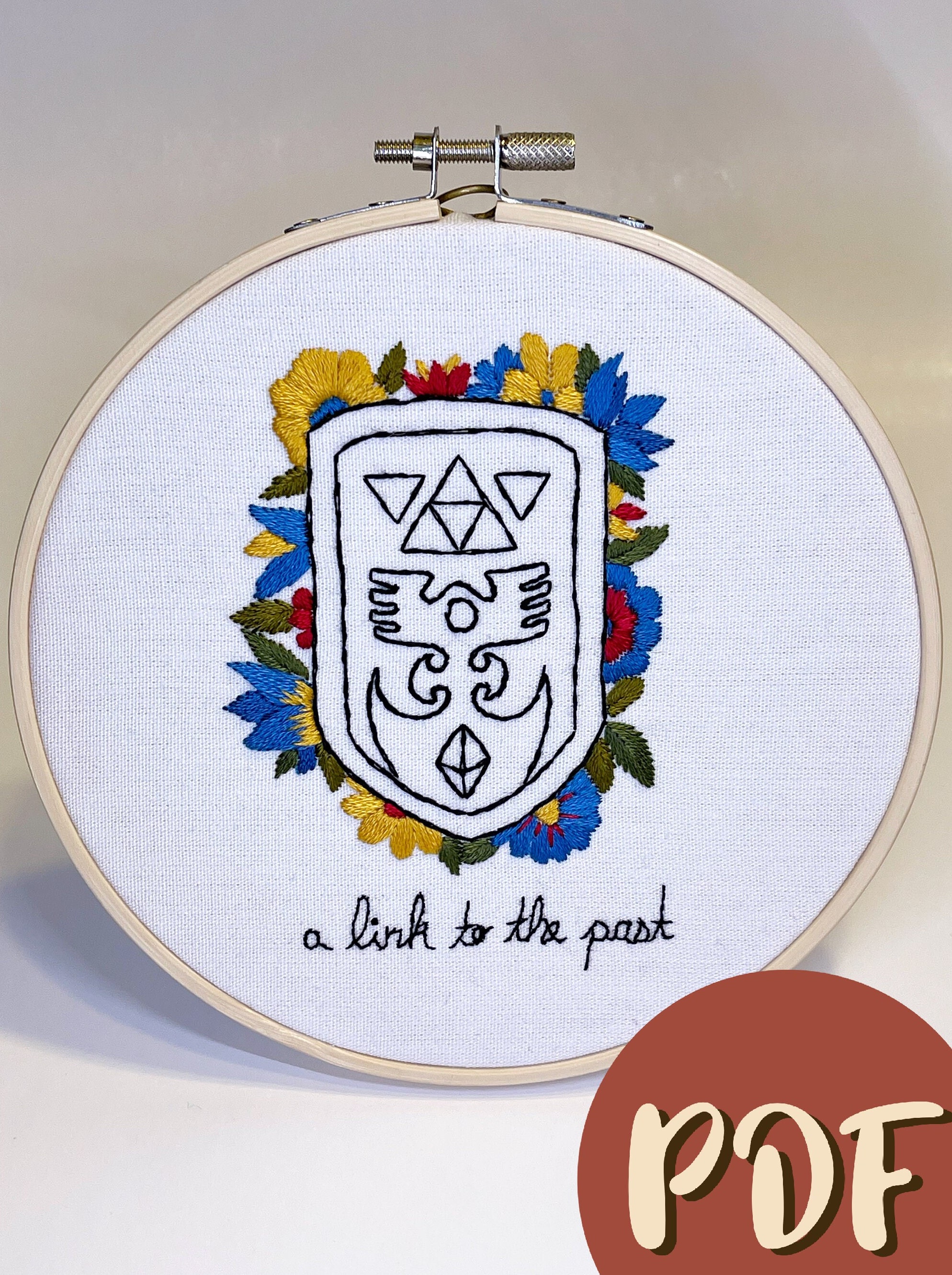 Legend of Zelda A Link to the Past Inspired Shield Embroidery Pattern ...