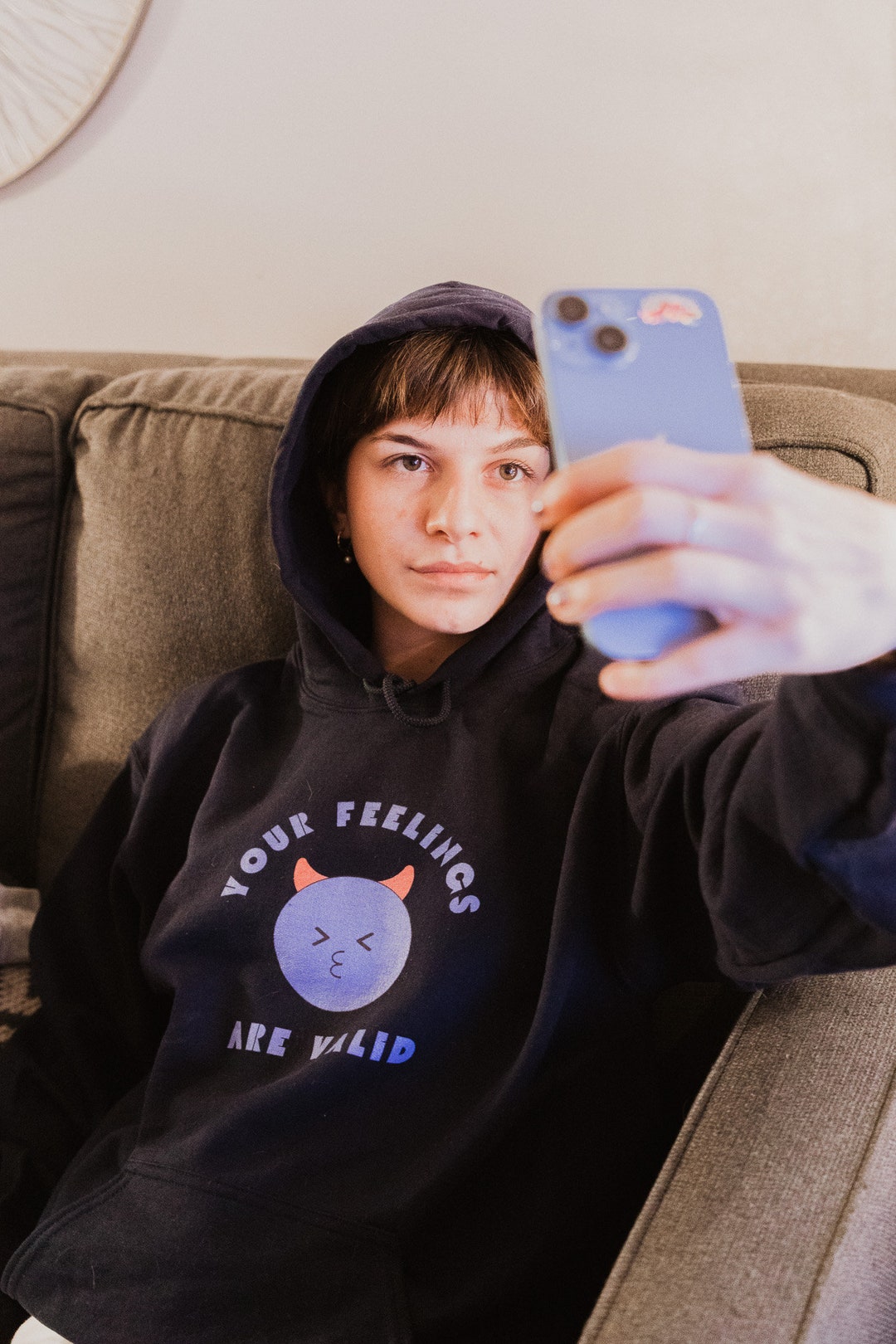 Your Feelings Are Valid Cute Graphic Unisex Navy Blue Hoodie - Etsy