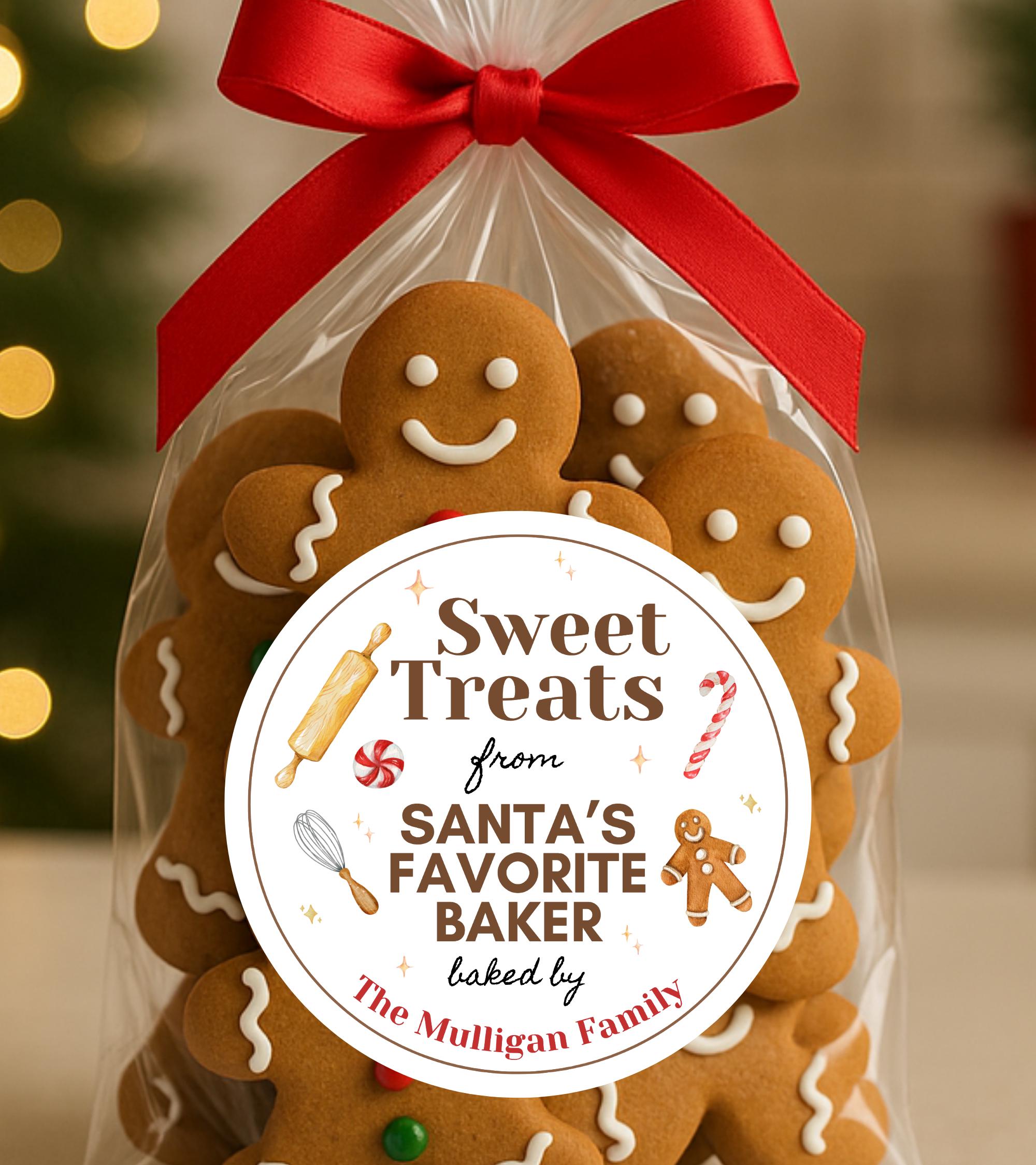 Editable Christmas Cookie Labels, Holiday Baking Stickers, Cookie Bag ...