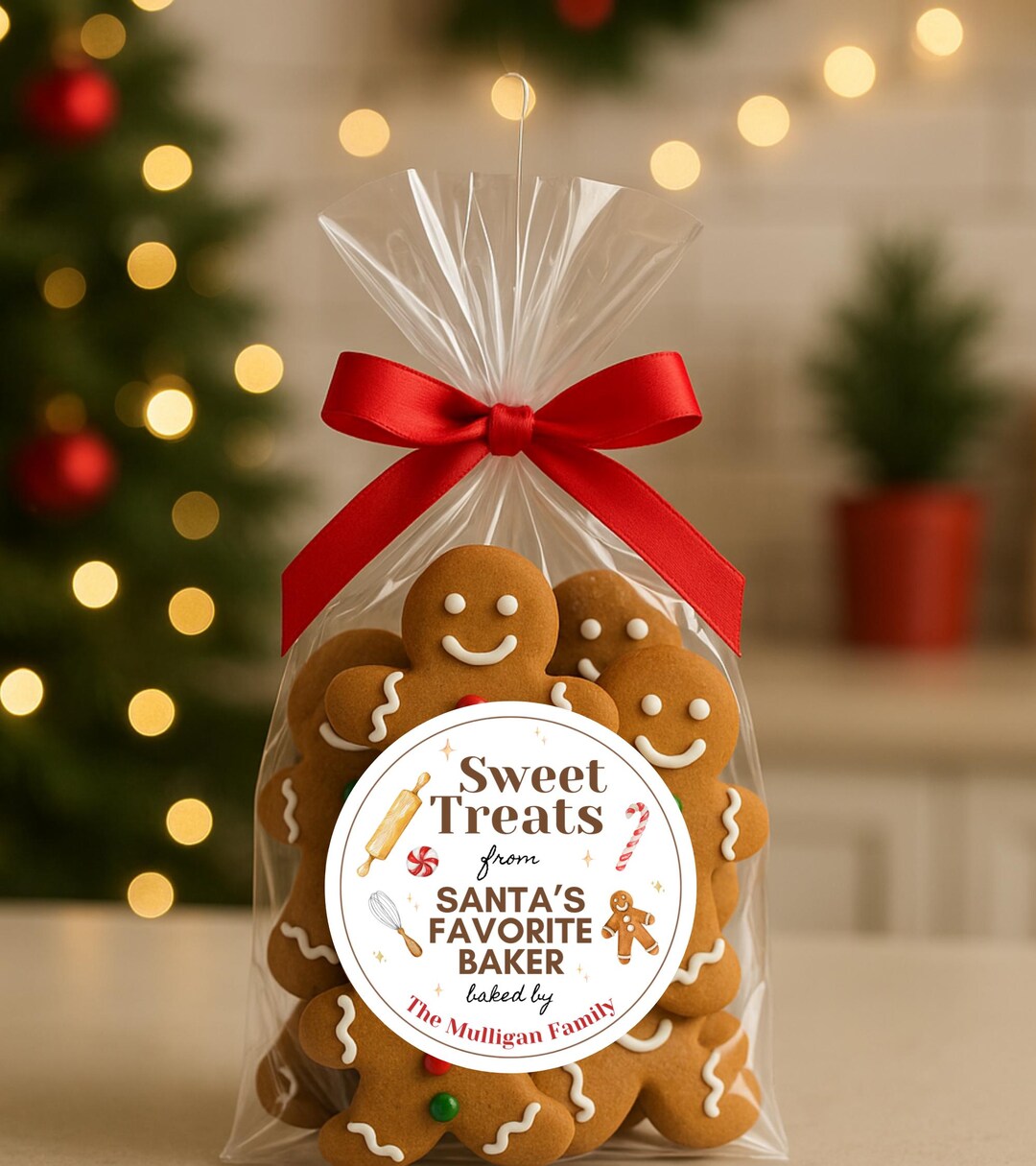 Editable Christmas Cookie Labels, Holiday Baking Stickers, Cookie Bag ...