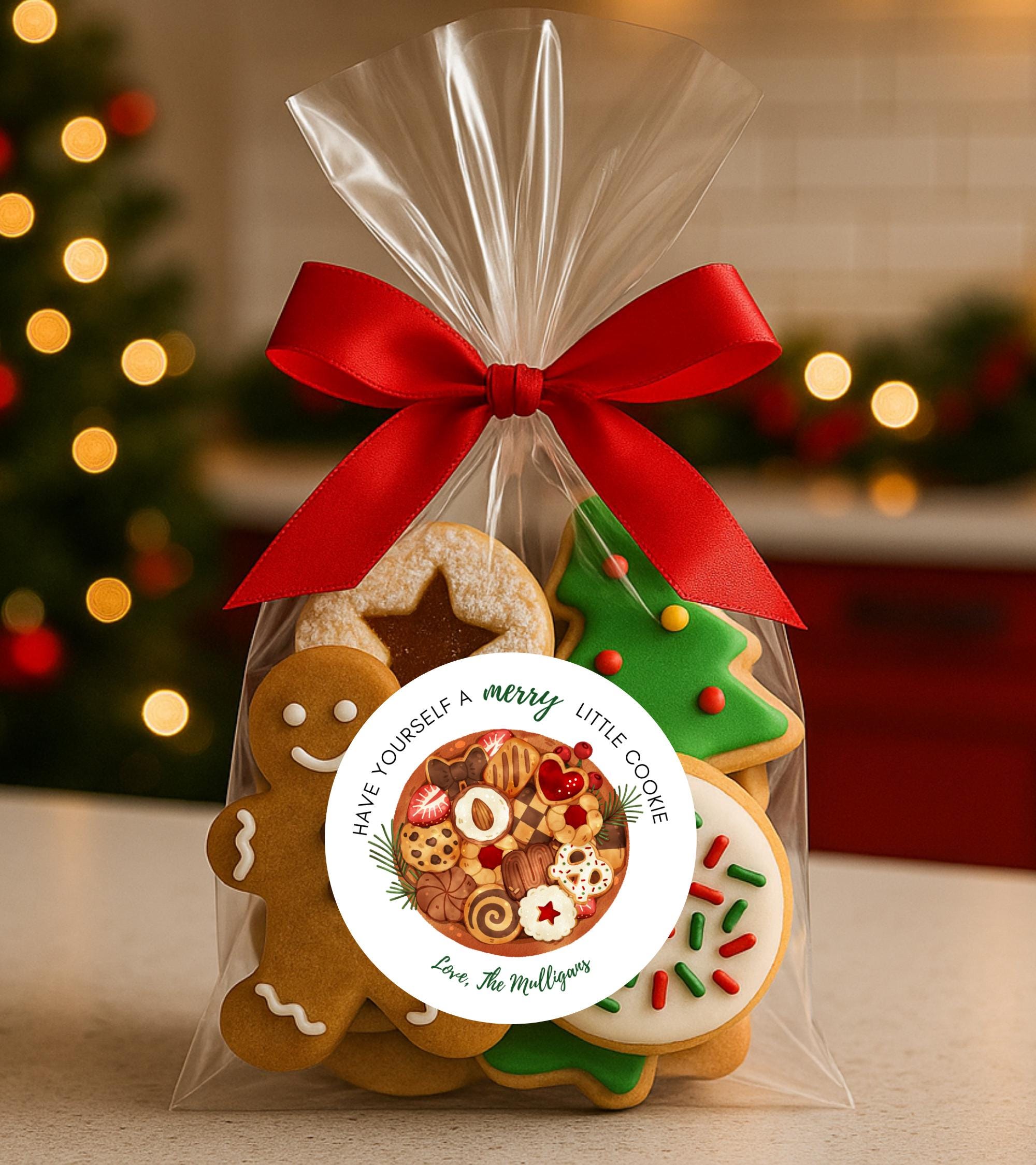 Editable Christmas Cookie Labels, Holiday Baking Stickers, Cookie Bag ...