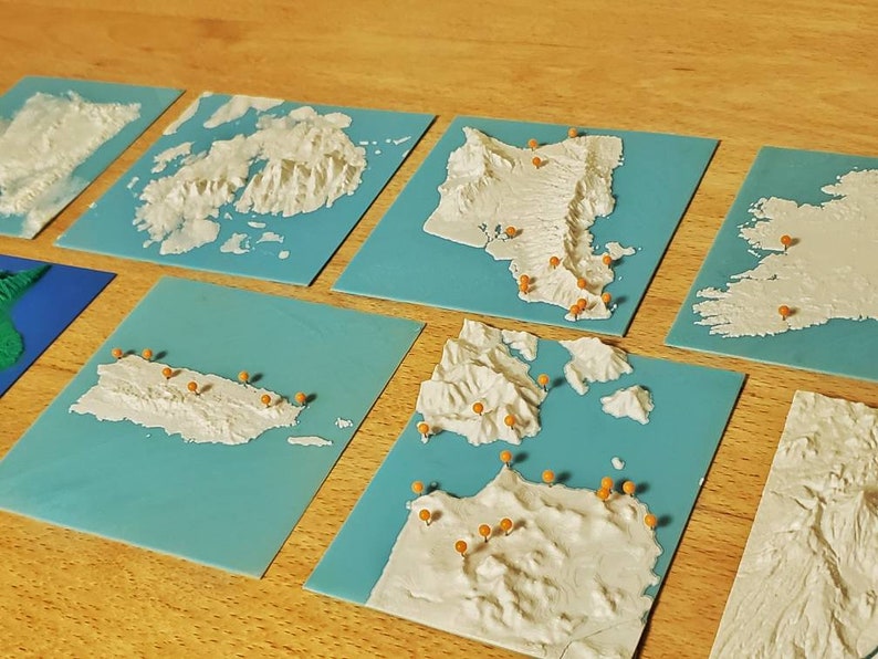 Custom Topographic Maps of Islands Mountains Ski Resorts & - Etsy
