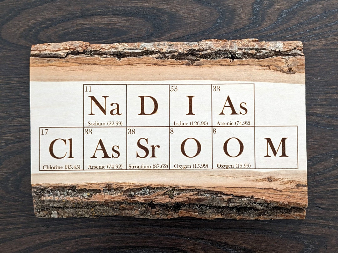 Custom Periodic Table Live Edge Sign Chemistry Wall or Door Sign Laser ...