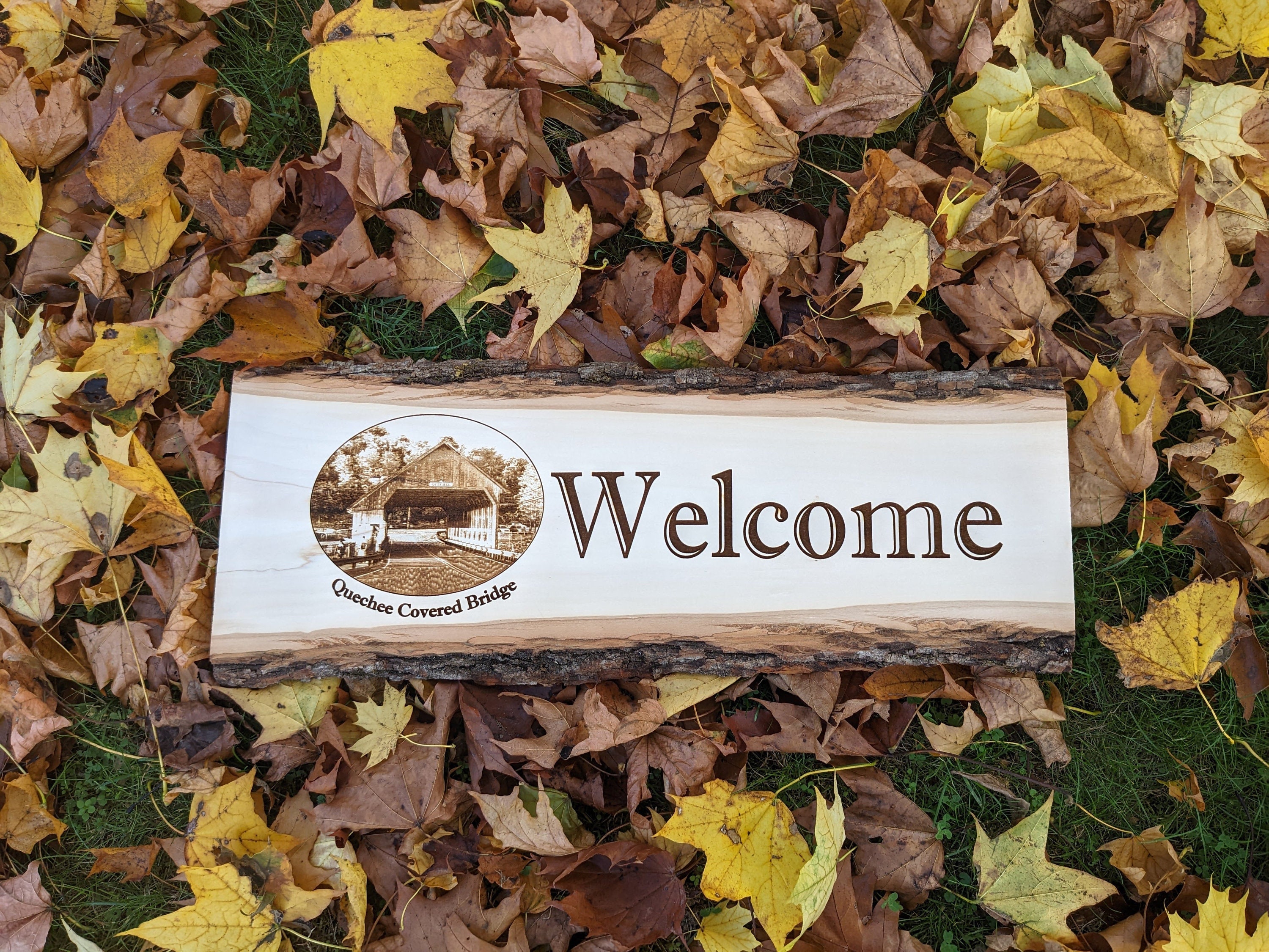 Custom Live Edge Sign Welcome Door Hang Laser Cut and - Etsy