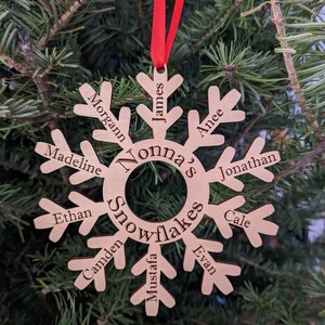Custom Family Snowflake Ornament Laser Engraved Personalized Gift for ...