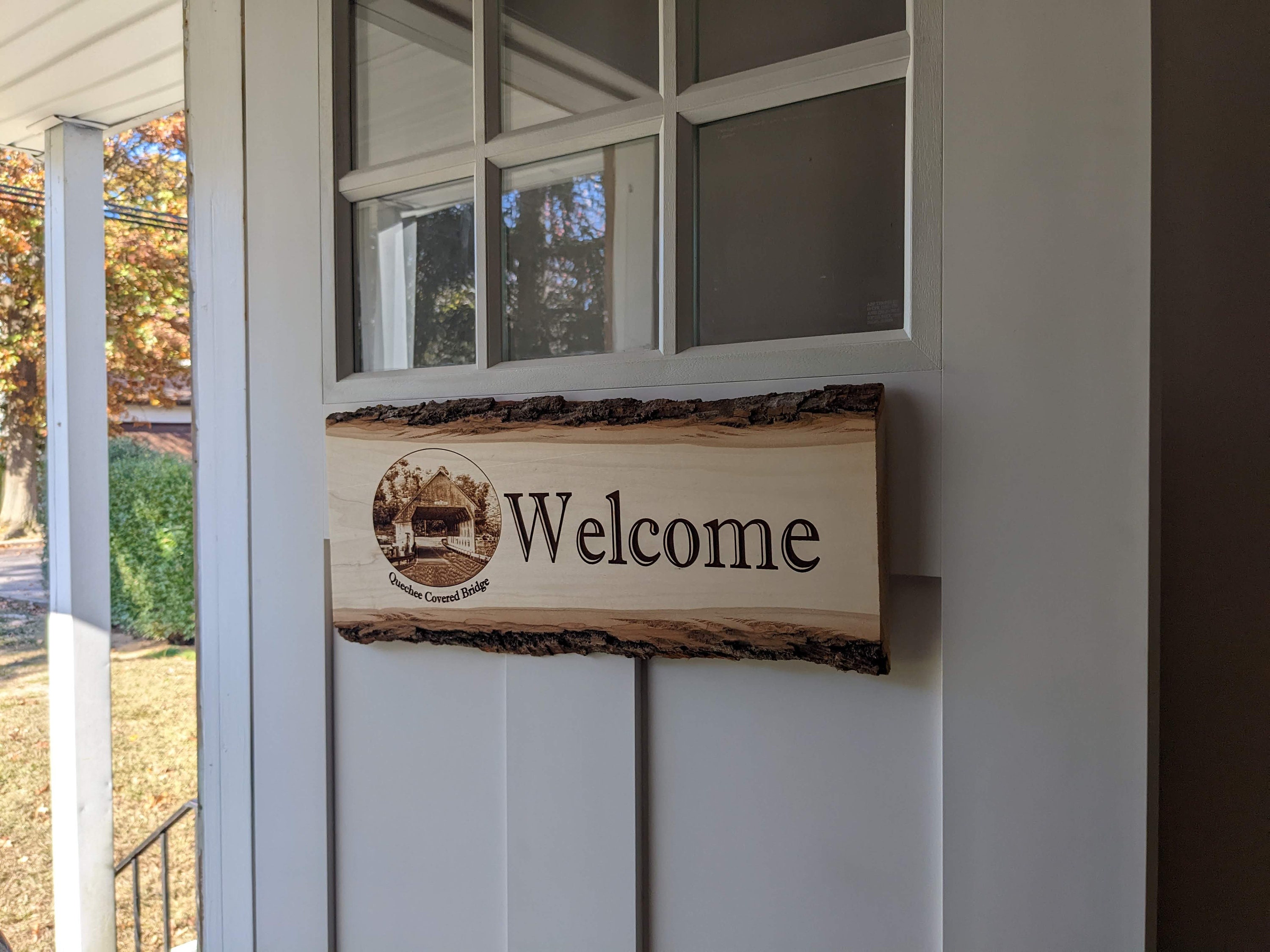 Custom Live Edge Sign Welcome Door Hang Laser Cut and - Etsy