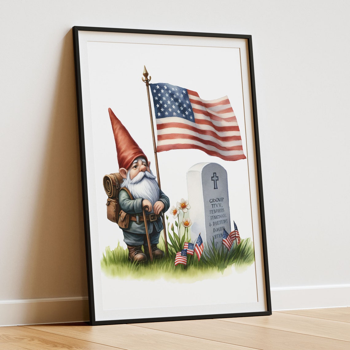 Memorial Day Gnomes Clipart: Watercolor Patriotic PNG (digital Download ...
