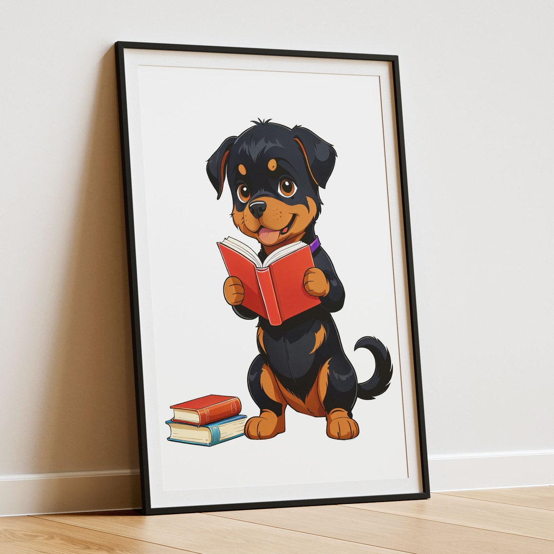 Dog Reading Clipart, 11 PNG Transparent, 300 DPI, Cute Watercolor Dog ...