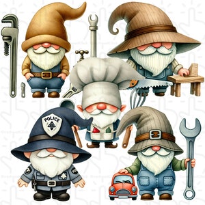 Labor Gnomes Clipart, 17 PNG Transparent, 300 DPI, Cute Watercolor ...