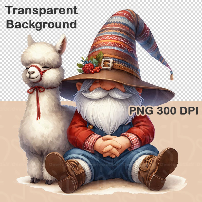 Farm Animals Gnome Clipart, 15 PNG Transparent, 300 DPI, Cute ...