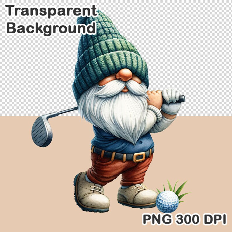 Sports Gnomes Clipart, 14 PNG Transparent, 300 DPI, Cute Watercolor ...