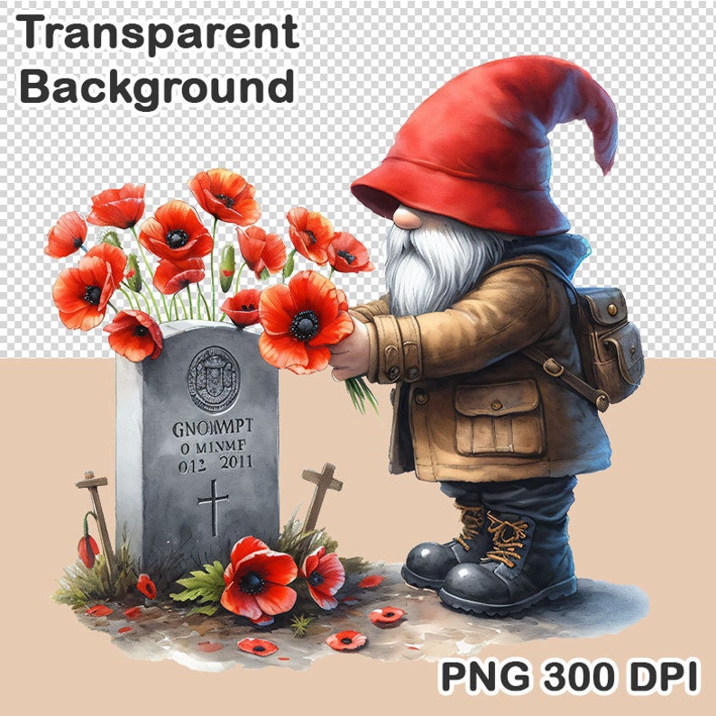 Memorial Day Gnomes Clipart: Watercolor Patriotic PNG (digital Download ...