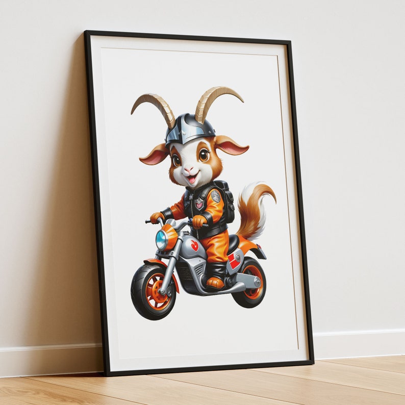 Biker Animals Clipart, 16 PNG Transparent, 300 DPI, Cute Watercolor ...