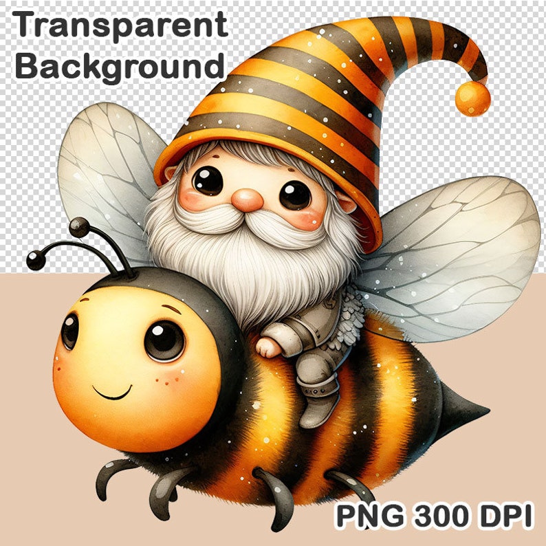 Little Gnomes Clipart, 15 PNG Transparent, 300 DPI, Cute Watercolor ...