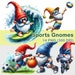 Sports Gnomes Clipart, 14 PNG Transparent, 300 DPI, Cute Watercolor ...