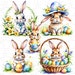 Easter Bunny, PNG Transparent, 300 DPI, Cute, Watercolor, Clipart - Etsy