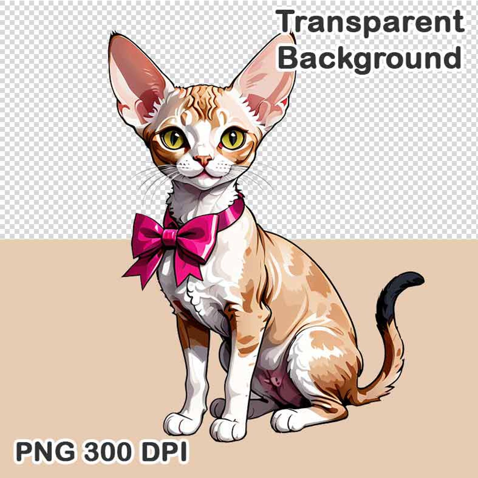 Watercolor Coquette Bow Cats Clipart: 19 PNG Images (digital Download ...