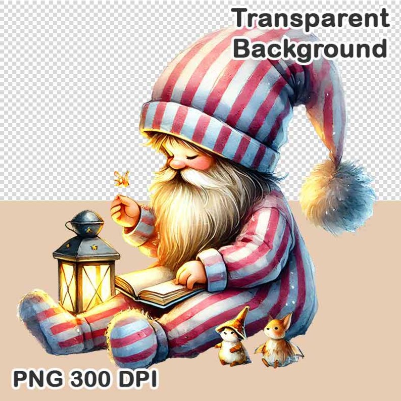 Watercolor Pajama Gnomes Clipart: 13 PNG Images (digital Download) - Etsy
