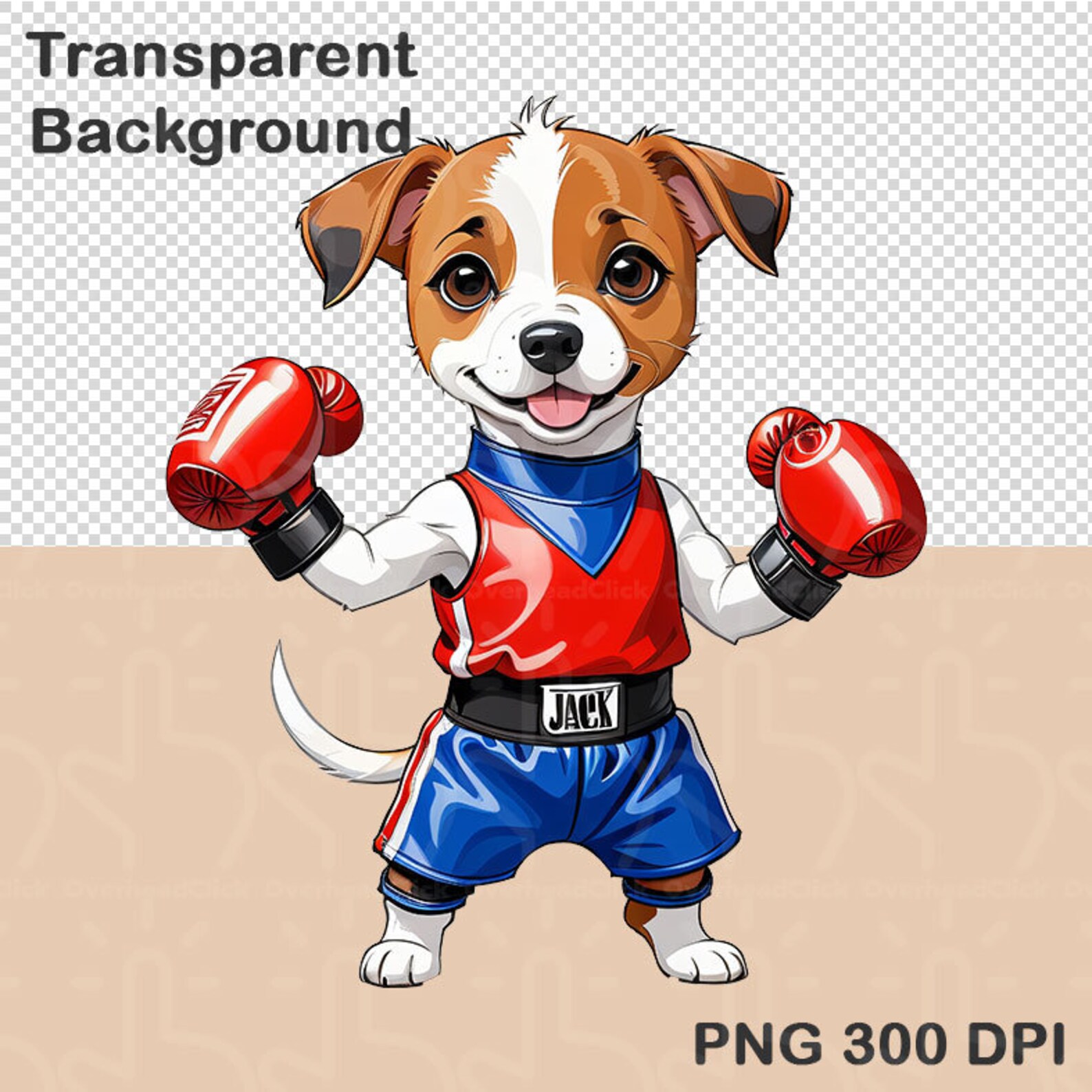Cute Boxing Dog Clipart, 15 PNG Transparent, 300 DPI, Cute Watercolor ...