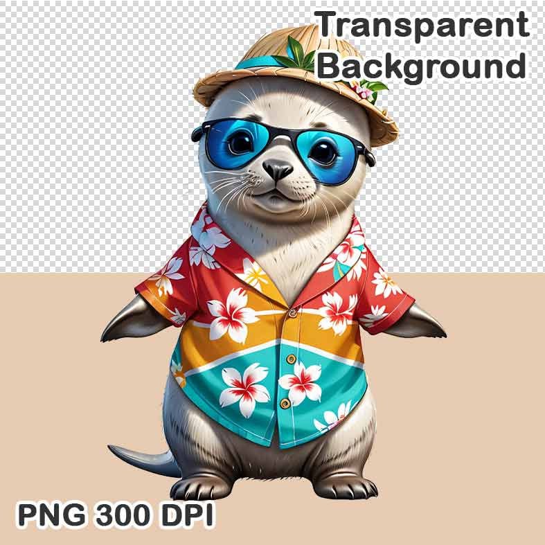 Summer Animals Clipart, 15 PNG Transparent, 300 DPI, Cute Watercolor ...