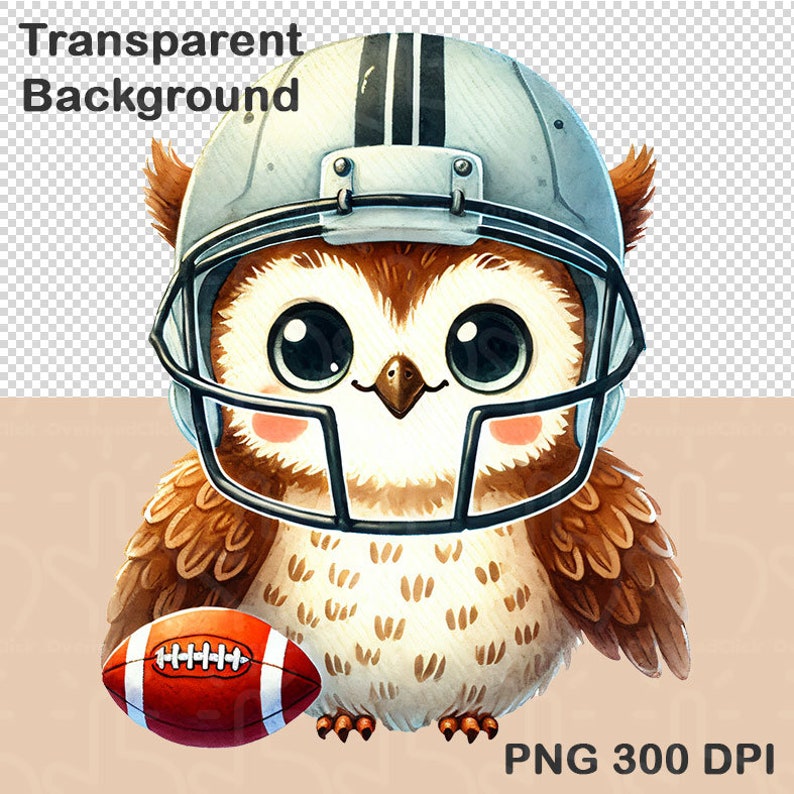 American Football Animals Clipart, 15 PNG Transparent, 300 DPI, Cute ...