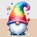Cute Watercolor LGBTQ Rainbow Gnome Digital Clipart, 16 PNG Transparent ...