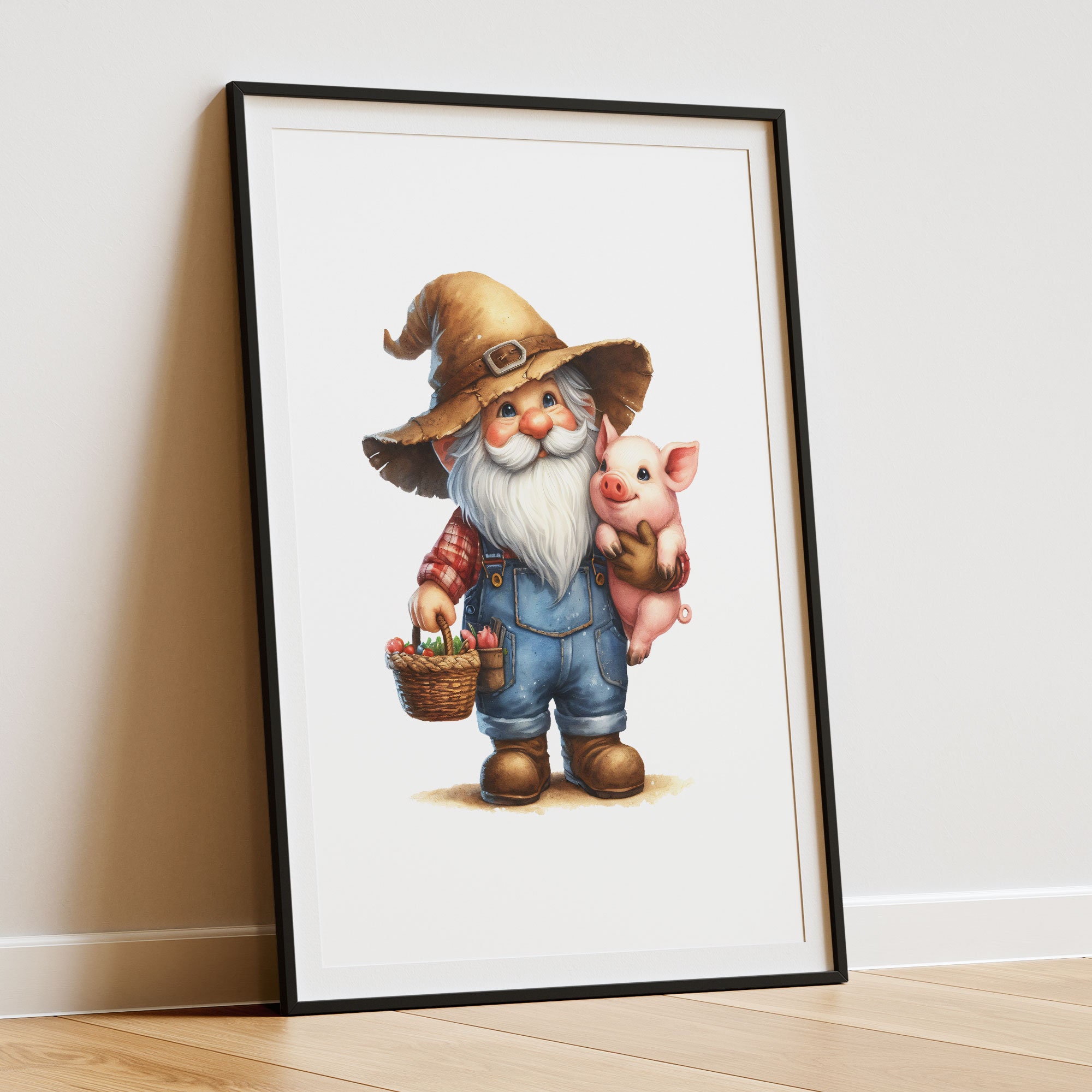Farm Animals Gnome Clipart, 15 PNG Transparent, 300 DPI, Cute ...