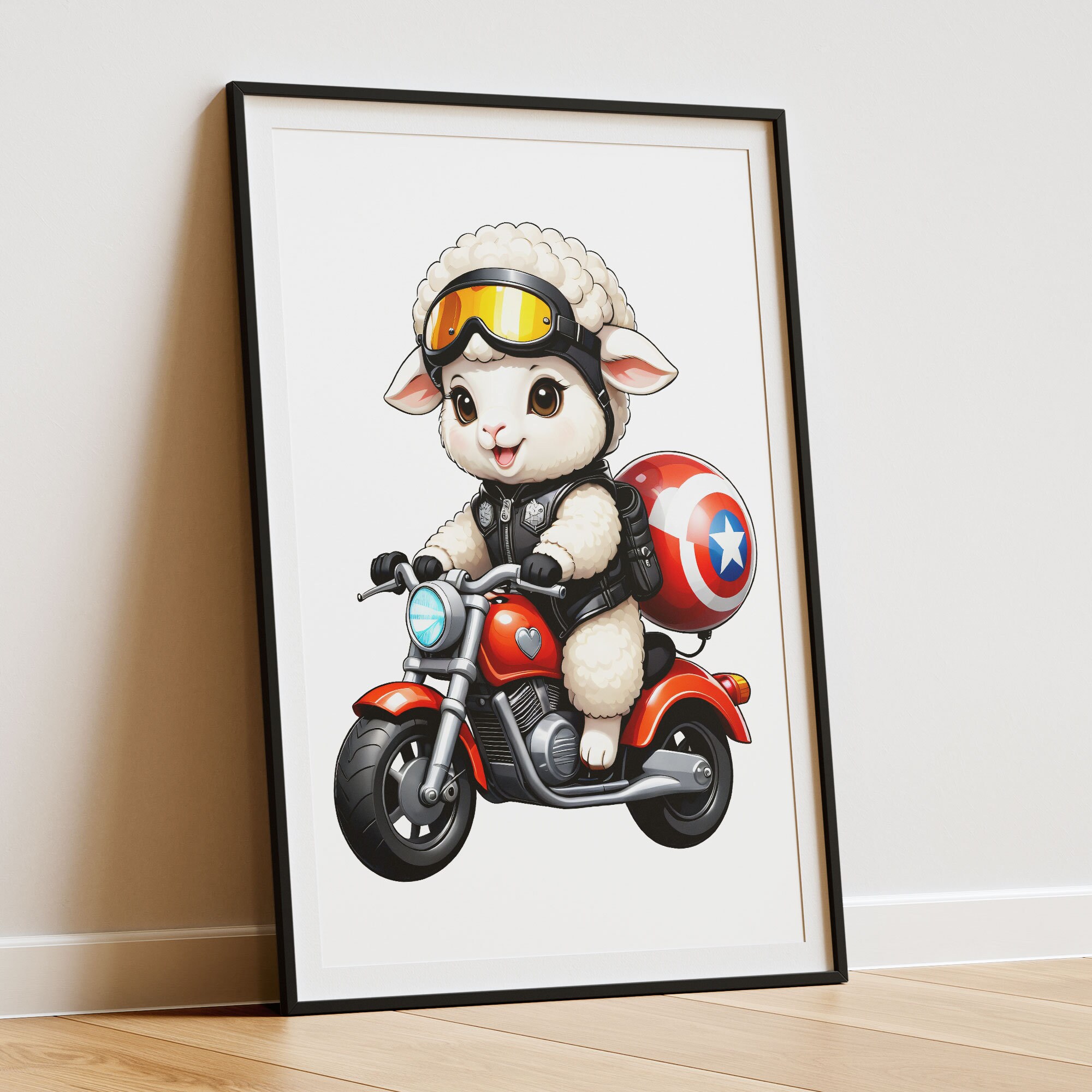 Biker Animals Clipart, 16 PNG Transparent, 300 DPI, Cute Watercolor ...