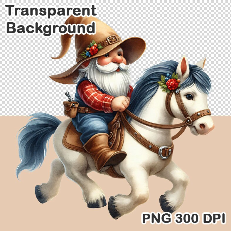 Farm Animals Gnome Clipart, 16 PNG Transparent, 300 DPI, Cute ...