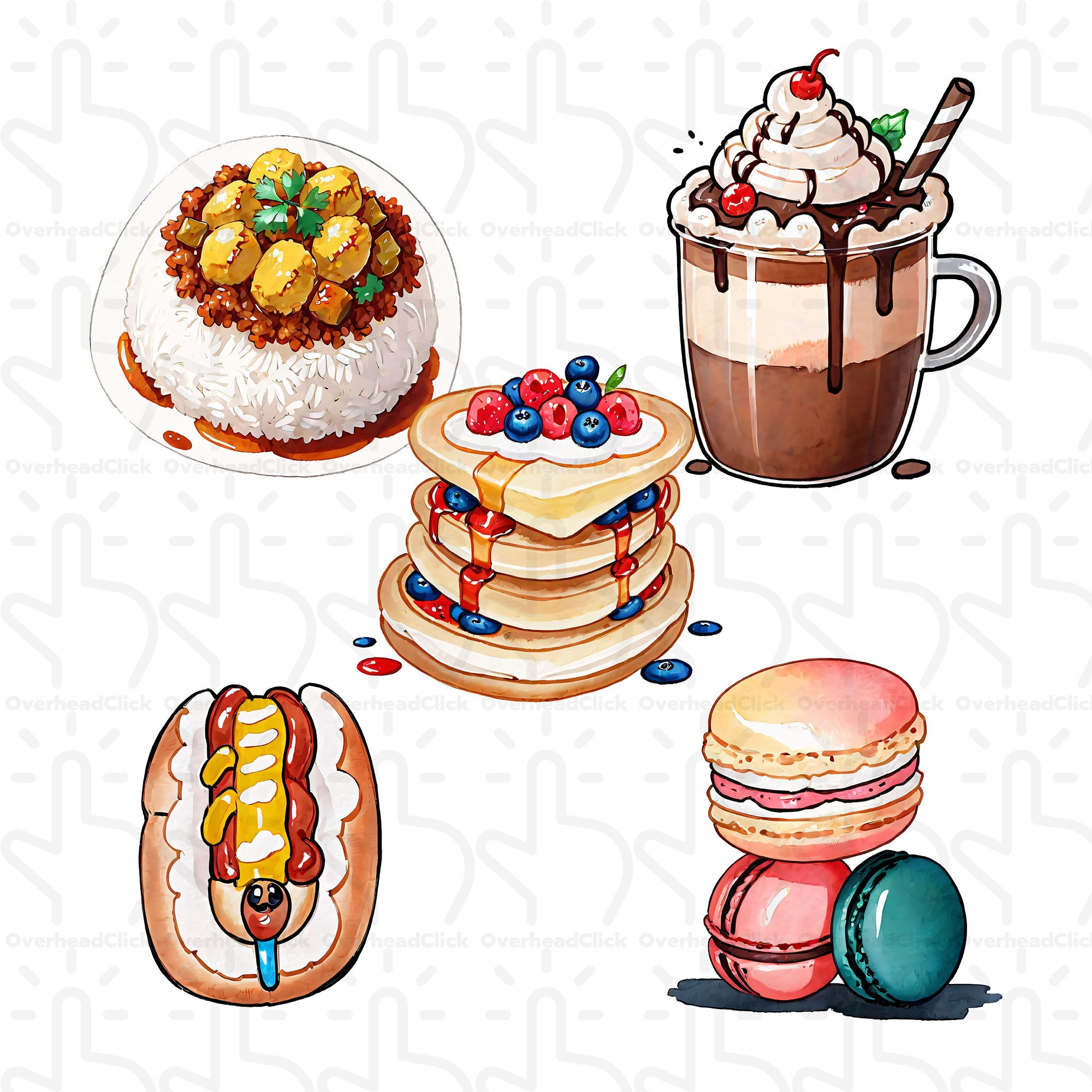 Foods and Desserts Clipart, 13 PNG Transparent, 300 DPI, Cute ...