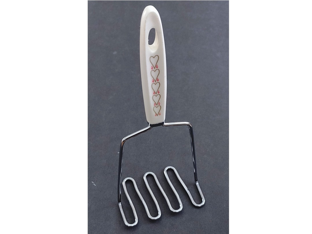 Vintage 1960s Androck Heart Handle Masher, Stainless Steel & Plastic ...