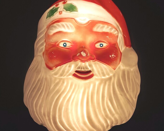 Vintage Noma Santa Face, Mid-century Lighted Hanging Santa Decor, MCM ...