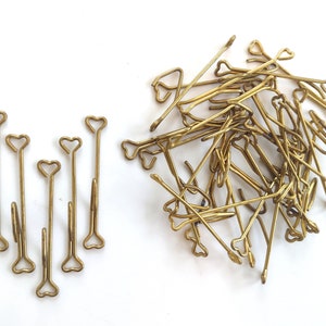 Lot 32 Vintage Solid Brass Drapery Hooks, Sew-on Pinch Pleat Hooks ...