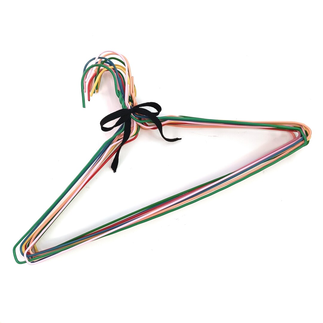 Dozen Vintage Vinyl Coated Hangers Multi-color, 1960s-1970s Clothes ...